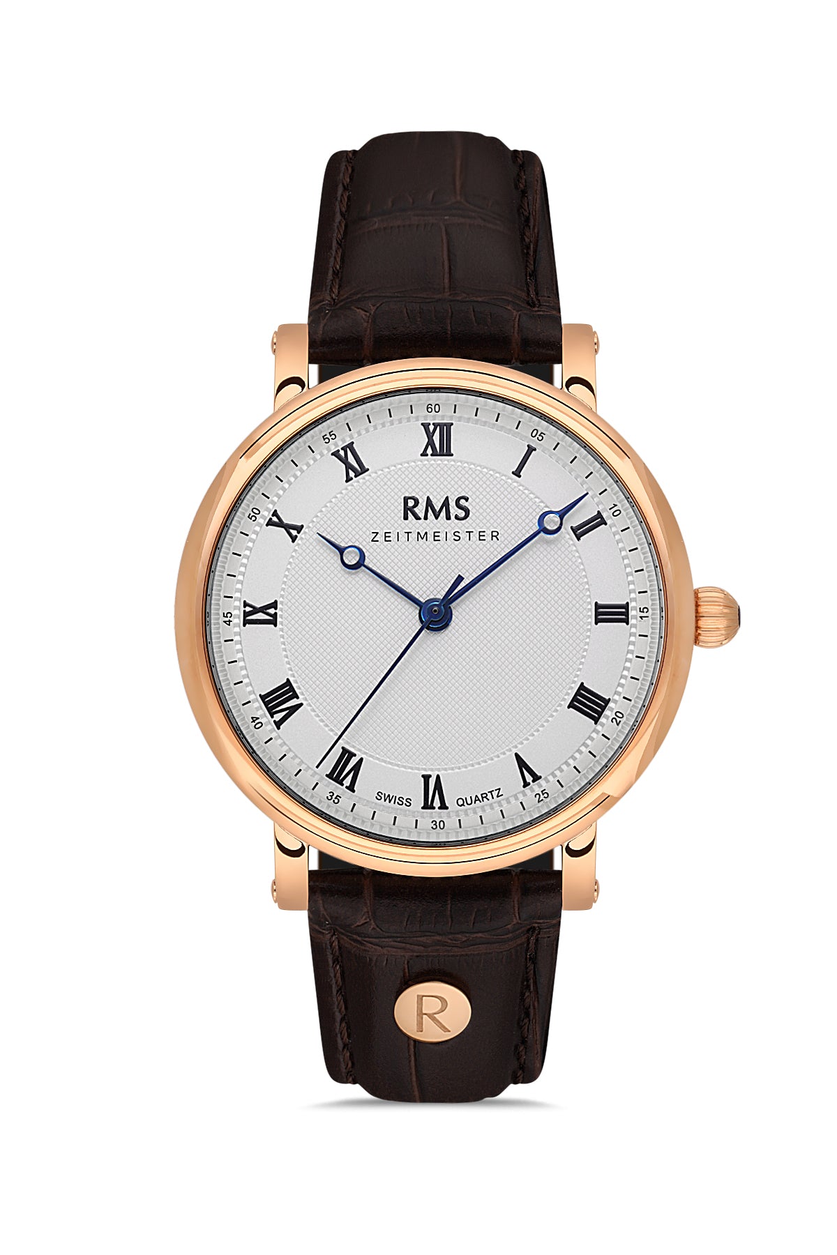 RMS Silver Dial Rose Coated Men's Watch
